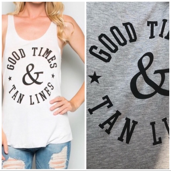 Tops | Good Times Tan Lines Racerback Tank Top | Poshmark